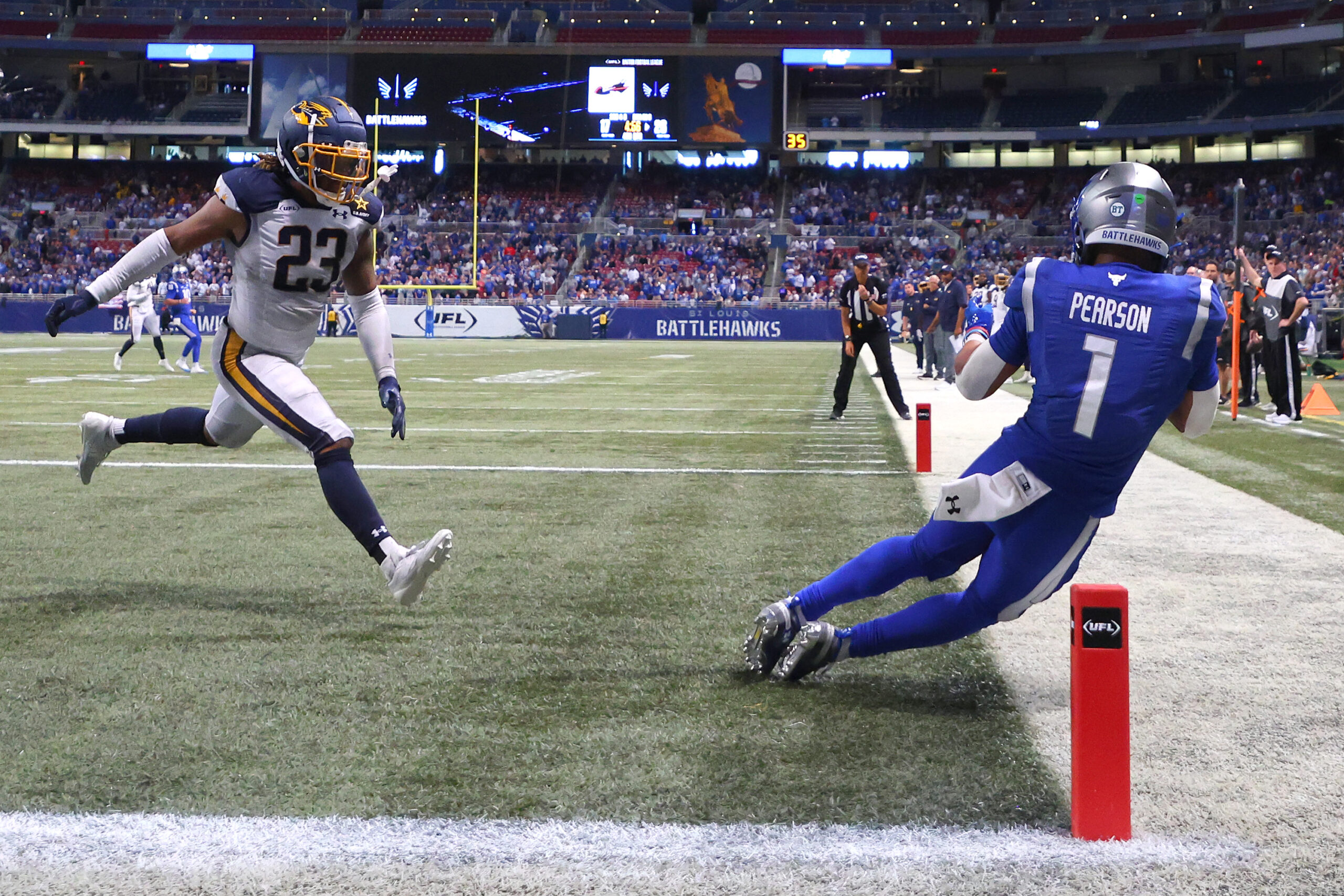 Jahcour Pearson makes noise in debut, Battlehawks big fourth quarter ...